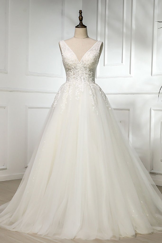 Lace A Line Wedding Gown,Lace Wedding Dresses,Bridal Gowns,Bridal ...