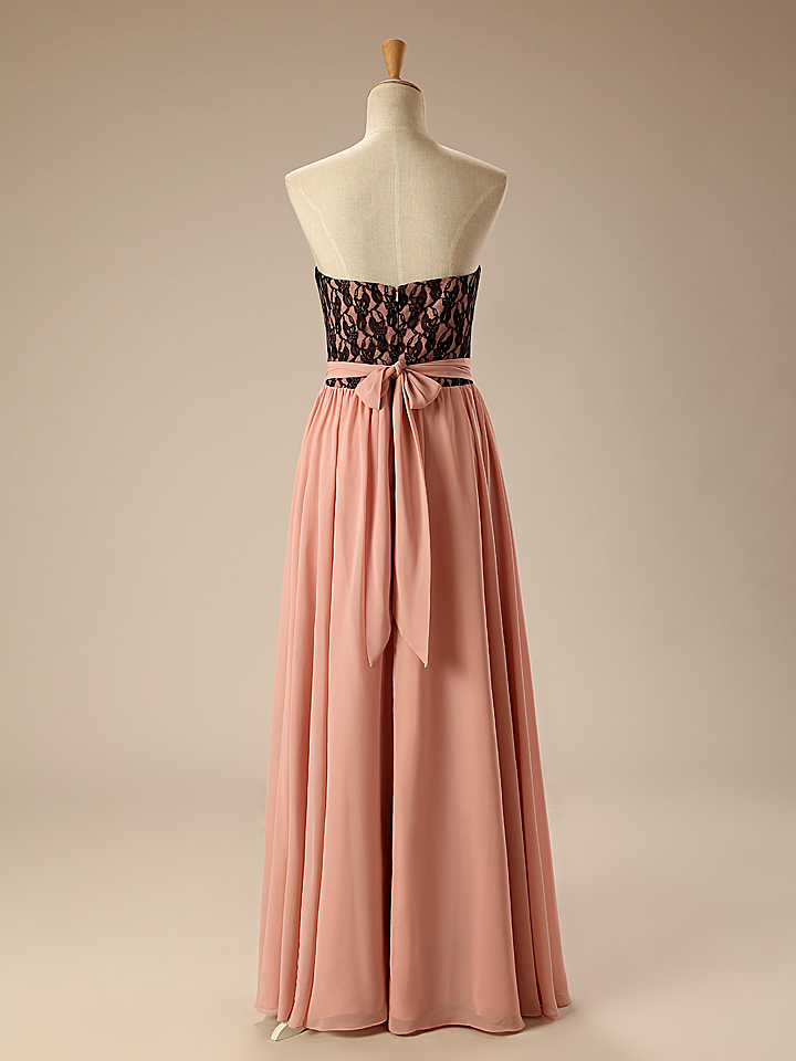 Simple Evening Dress,black Lace Top Fashion Prom Dress,chiffon Dresses ...